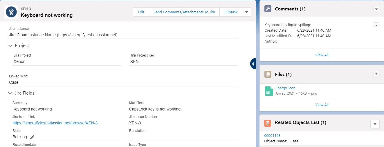 Create Jira | Sinergify | Integrating Salesforce & Jira